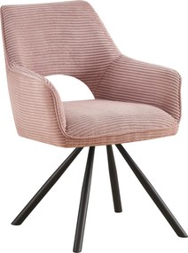 XXXLutz ŽIDLE S PODRUČKAMI, železo, manšestr, pink Hom`in - Jídelní židle - 000758018902