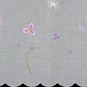 KRÁTKÁ ZÁCLONA NA POUTKÁCH INESA 150X70 CM KVĚTY