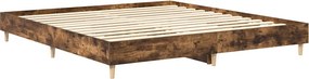 Rám postele bez matrace Kouřový dub 200x200 cm kompozitní dřevo 3328703