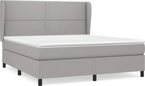 Box spring postel s matrací světle šedá 180 x 200 cm textil 3127901