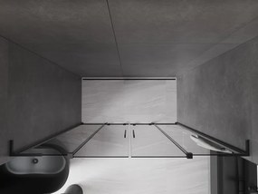 Mexen Velar L Duo, posuvné sprchové dveře do otvoru 200 cm, 8mm šedé sklo, černá matná, 871-200-003-42-70