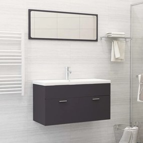 vidaXL 2dílný set koupelnového nábytku kompozitní dřevo [804805] Barva: Černá