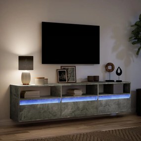 Nástěnná TV skříňka s LED betonově šedá 180 x 31 x 45 cm 3307943