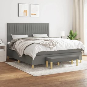 Box spring postel s matrací tmavě šedá 160x200 cm textil 3137326