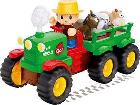 LEAN Toys Interaktivní vzdělávací traktor pro batolata – zvířátka, světla, zvuky