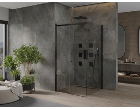 Mexen Omega sprchový kout 100x100cm, 8mm sklo, černý profil-čiré sklo, 825-100-100-70-00