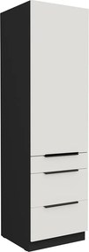 ARIA wb | vysoká skříňka 60 DKS-210 3S1F potravinová | UNI DVÍŘKA | 60 cm | PREMIUM BOX | černá/bílá