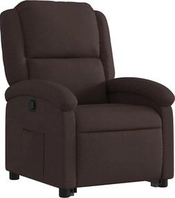 Zvedací polohovací křeslo tmavě hnědé textil 3204169