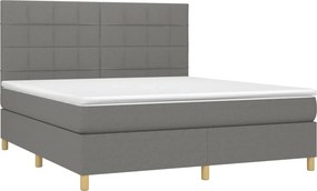 Box spring postel s matrací tmavě šedá 160x200 cm textil 3142346