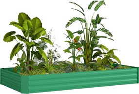 Outsunny venkovní vyvýšený záhon — obdélníkový záhon s bezpečným okrajem a otevřeným dnem pro květiny a bylinky, 240 × 120 × 30 cm | Aosom
