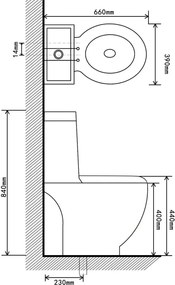 vidaXL Keramické WC kombi kulaté spodní odpad [3059888] Barva: Bílá