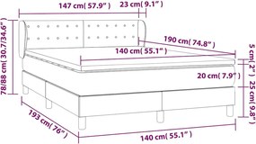 Box spring postel s matrací černá 140 x 190 cm textil 3127119