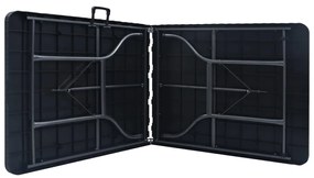vidaXL Marketos Skládací zahradní stůl černý 180x75x72 cm HDPE imatace ratan