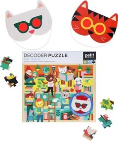 Petit Collage Puzzle knihovna 100 ks s 3D brýlemi / 100 dílků / od 4 l