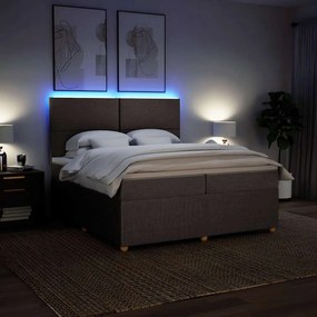 Box spring postel s matrací taupe 200x200 cm textil 3294460