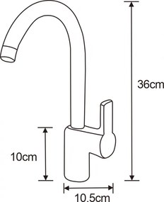 Mexen EBRO - Vysoká dřezová baterie, Černá, 671500-70