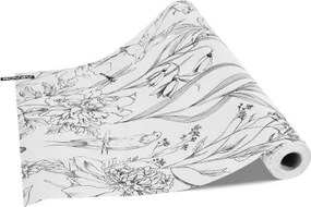 Samolepicí tapeta, 45 cm × 10 m VEVOR – Bílá čárová grafika