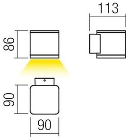 Redo 9069 - LED Venkovní nástěnné svítidlo BETA LED/6W/230V IP54