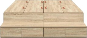 Rám postele s úložným prostorem se zásuvkou Sonoma dub 120 cm 3335631