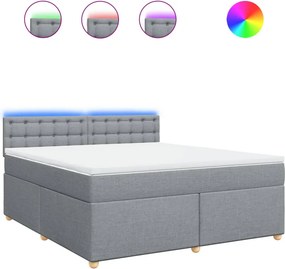 Box spring postel s matrací světle šedá 180 x 200 cm textil 3289073