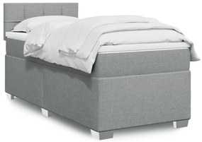 Box spring postel s matrací světle šedá 90x190 cm textil 3285743