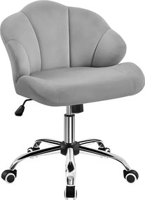 Kancelářská židle Yaheetech – světle šedá, 60 cm (šířka) × 60 cm (hloubka) × 76,5 cm – 86 cm (266901824875)