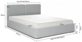 Čalouněná postel MENORCA 200x200 cm Grace 3