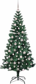 Umělý osvětlený vánoční stromeček Zelená 210 cm PVC a kov 3396777