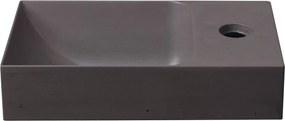 Sapho Sapho, PICCOLINO betonové umyvadlo 30,8x17cm, baterie vpravo, tmavě hnědá, PK30515