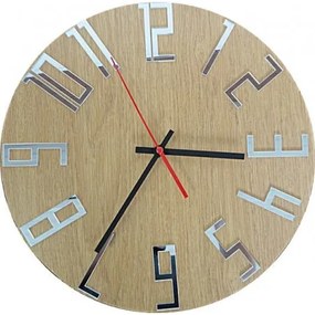 Designové hodiny na zeď z HDF a průhledného plexiskla - spojení elegance a funkčnosti pro váš interiér I SENTOP HDFK006 DUB silver