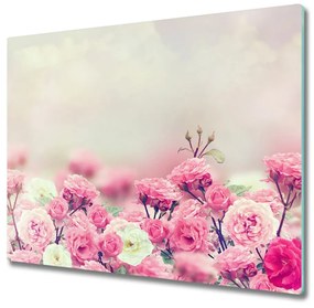 Skleněná krájecí deska Květy divoké růže 60x52 cm