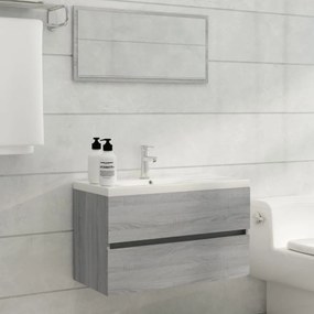 vidaXL 2dílný set koupelnového nábytku kompozitní dřevo [804885] Barva: šedá sonoma