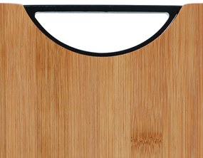 Bambusové prkénko s černou rukojetí Bergner / 35 x 25 x 3 cm / hnědá / černá