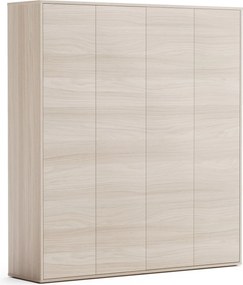 Kancelářská spisová skříň BLOCK, 4x dveře, 1600 x 400 x 1748 mm, dub přírodní