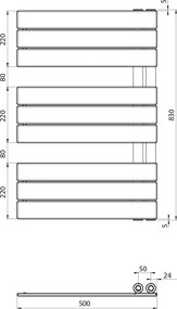 Aqualine Aqualine, MYTHOS topné těleso 500x830 mm, bílá, LLM508W