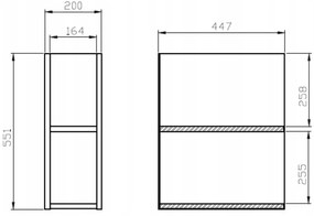 Cersanit Moduo, koupelnová skříňková souprava s umyvadlem na desku 80x45x95 cm, bílá lesklá-dub, S801-443