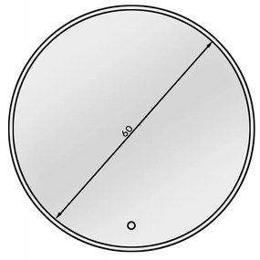 Eltap Zrcadlo Gerbinie L s LED osvětlením ⌀60 cm, zlaté