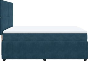 Box spring postel s matrací modrá 160 x 200 cm samet 3294680