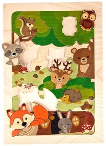 Hess Dřevěné puzzle liška a zvířátka z lesa