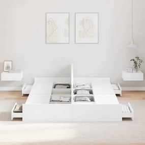 Rám postele s úložným prostorem se zásuvkou Bílá 135 x 190 cm 3335317