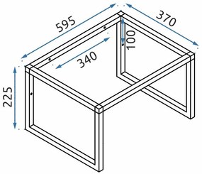 Rea Goya, konglomerátové umyvadlo 60x37 cm + kovová konzola na zeď, KPL-U8901