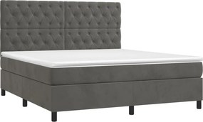 Box spring postel s matrací tmavě šedá 160x200 cm samet 3143212