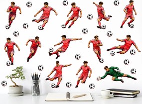 Sada fotbalistů barva na přání fotbalové samolepky na zeď arch 45 x 44 cm