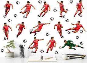Sada fotbalistů barva na přání fotbalové samolepky na zeď arch 131 x 130 cm