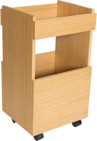 Servírovací stolek na kolečkách v dekoru dubu 35x40 cm Forma – Hübsch