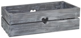 Dřevěný truhlík na květiny šedý - 53 cm II.