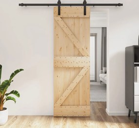 vidaXL Posuvné dveře s kováním 70 x 210 cm masivní borové dřevo [3202983]
