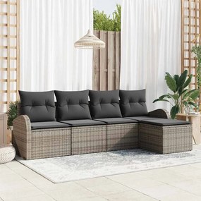 Set pohovek 5 ks Šedá polyratan 3354668
