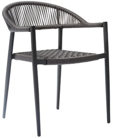 OnaDnes -20% Hoorns Tmavě šedá hliníková zahradní jídelní židle Pue