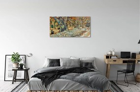 Obraz na skle Art abstraktní městský trh 140x70 cm